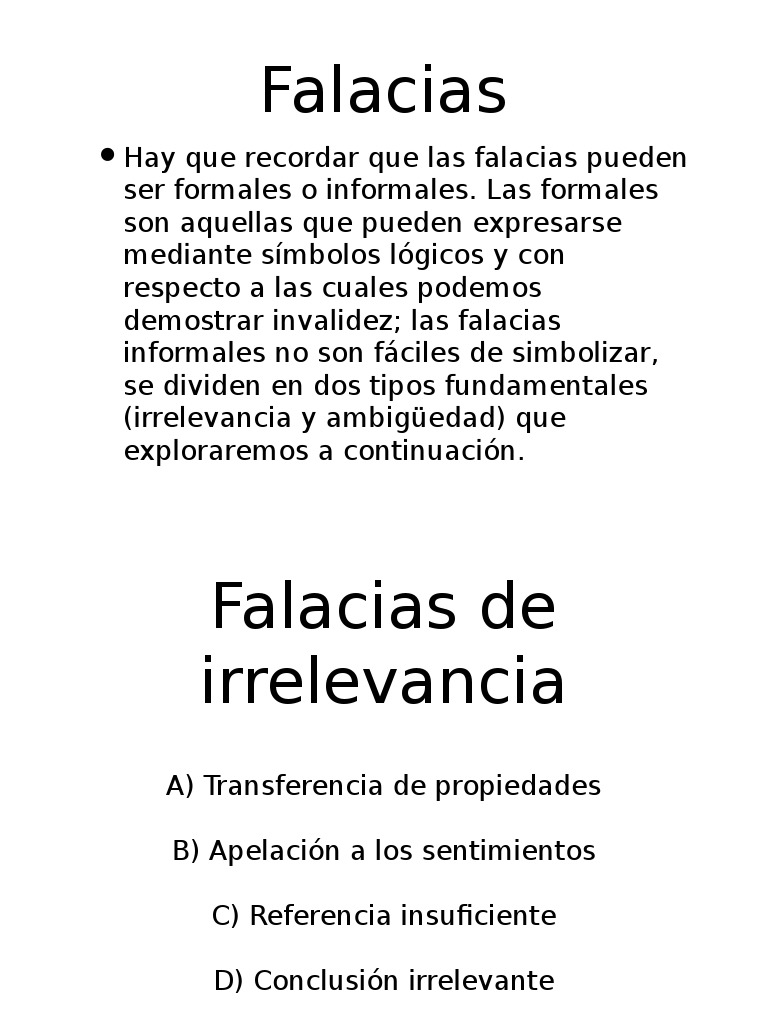 Falacias Informales | PDF | Falacia | Lógica