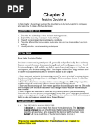 Introduction To Management Chapter Four | PDF | Decision Making | Risk