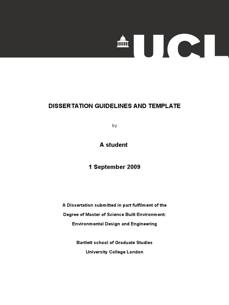 UCL Dissertation Guidelines Template | PDF | Thesis | Microsoft Excel