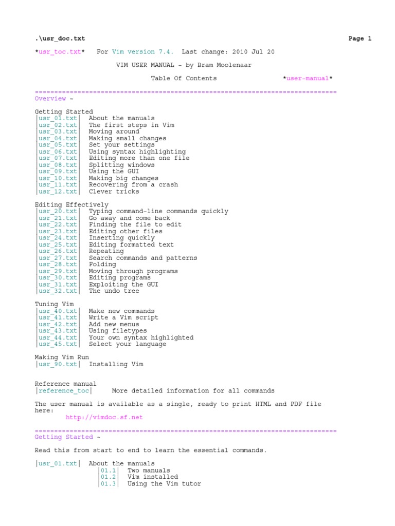 Manual Vim | PDF | Command Line Interface | Text File