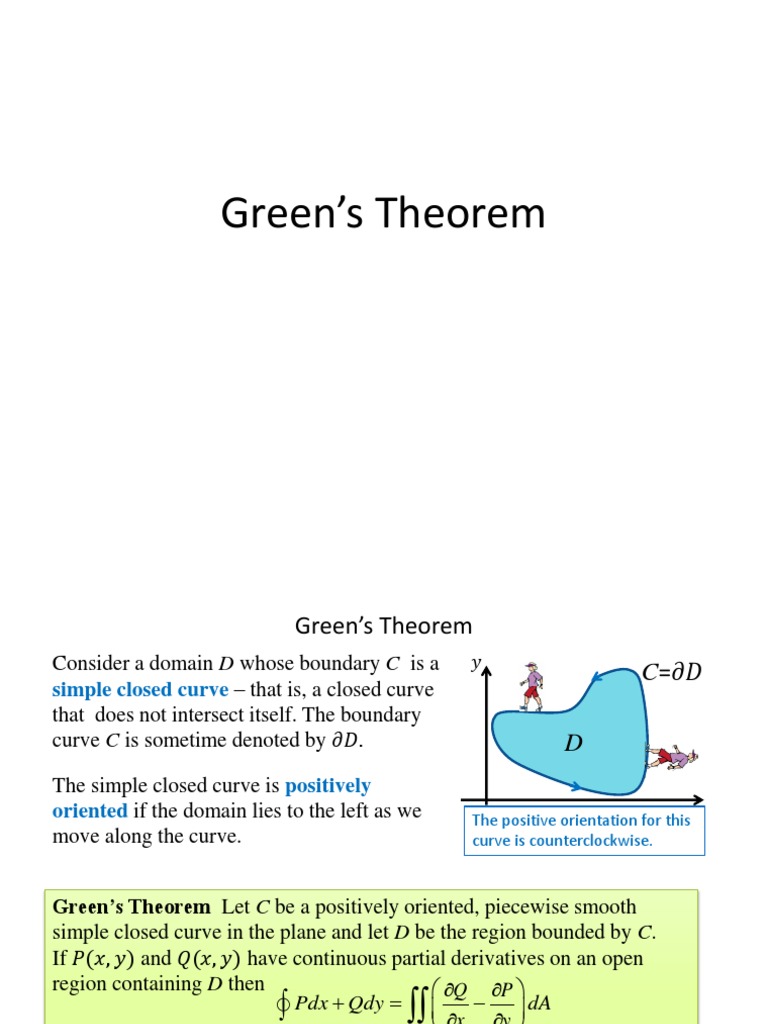 13.4 Green's Theorem | PDF | Integral | Area