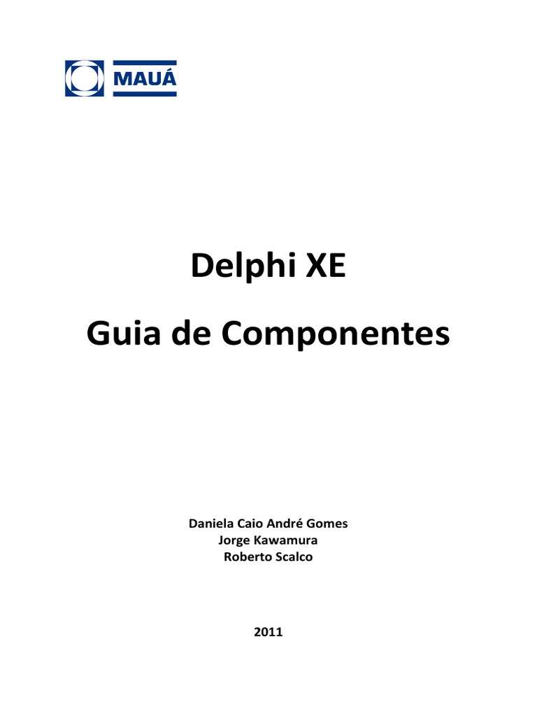 Guia de Componentes - Delphi XE | PDF | Janela (informática) | C ...