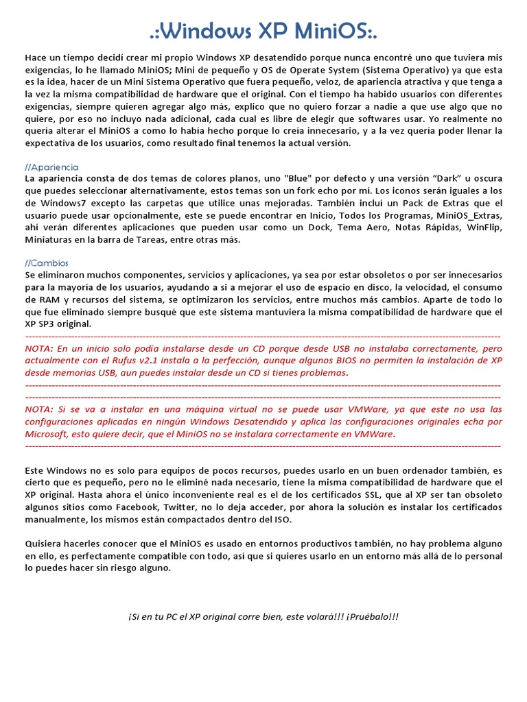 Windows MiniOS | PDF | Windows XP | Microsoft Windows