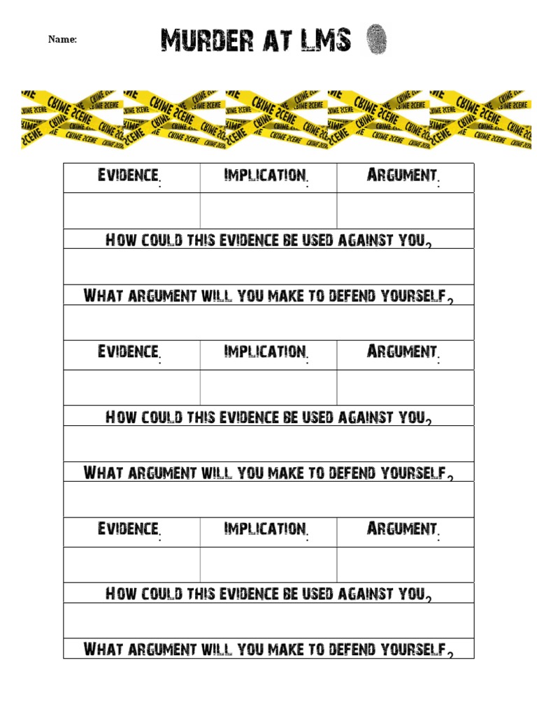Graphic Organizer Crime Scene | PDF