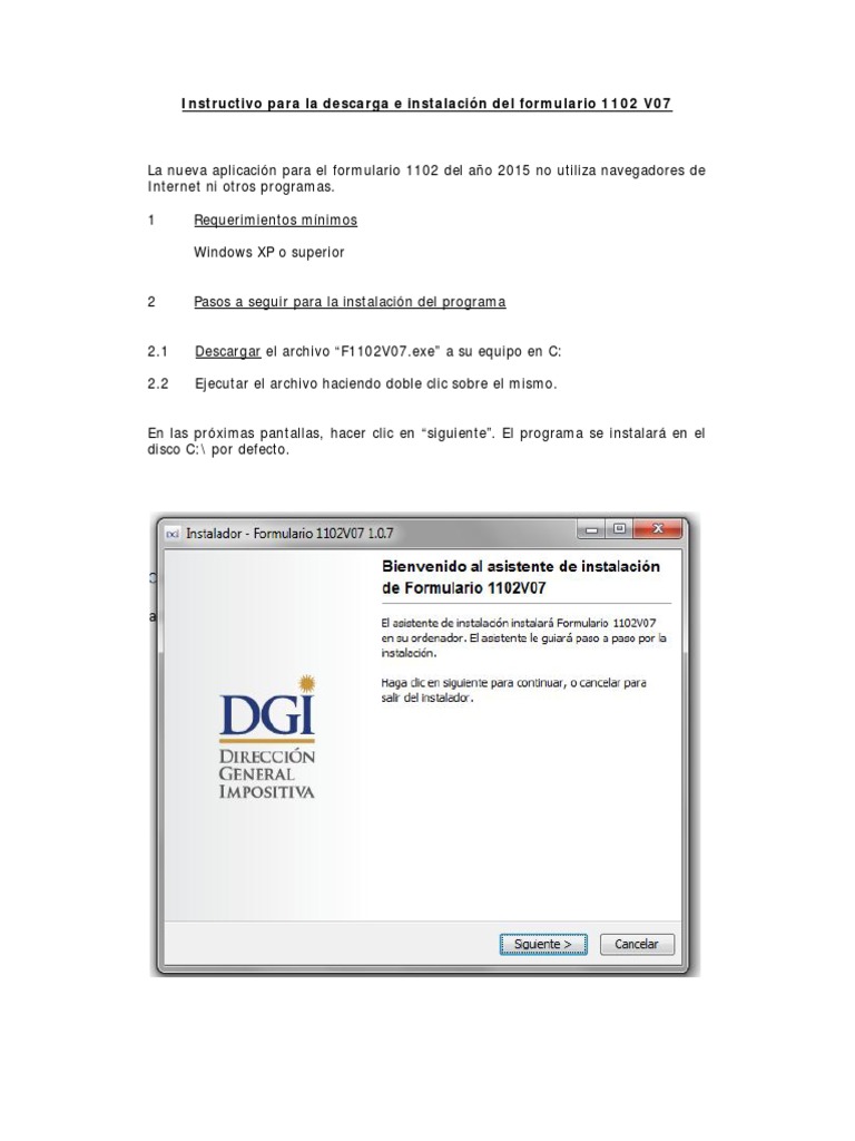 Instructivo Descarga Formulario 1102 V07 | PDF