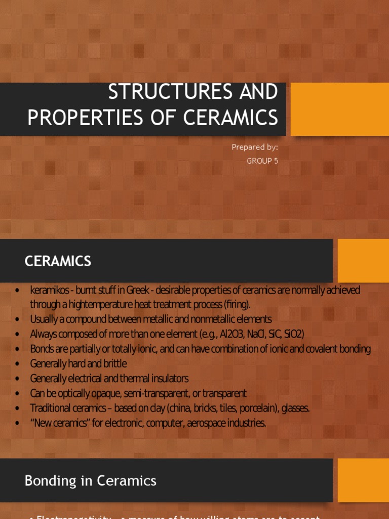 STRUCTURES AND PROPERTIES OF CERAMIC MATERIALS | PDF | Ion | Carbon