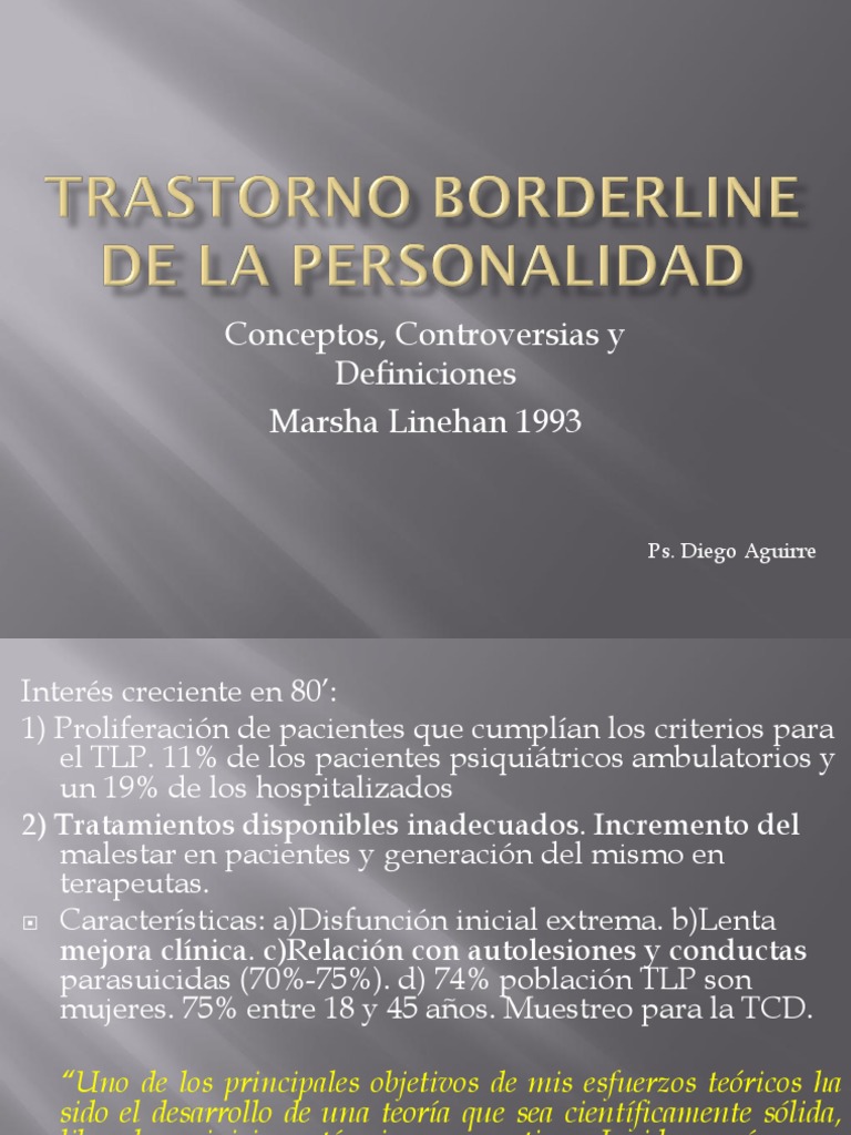 Características del Trastorno Borderline | PDF | Trastorno límite de la personalidad | Suicidio