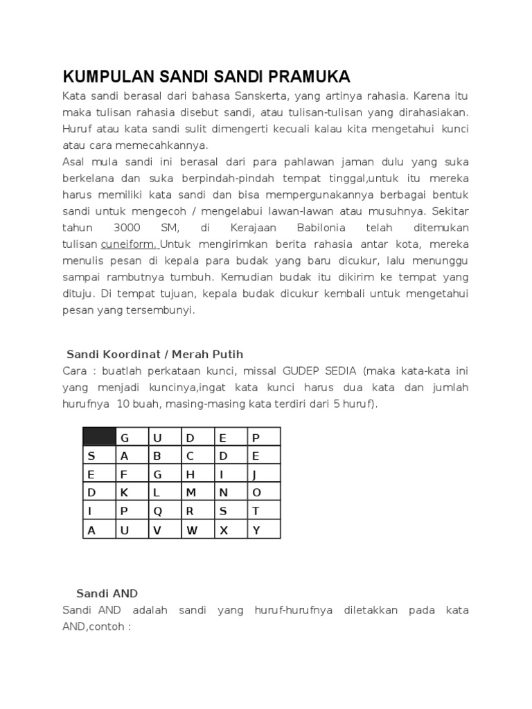 Kumpulan Sandi Sandi Pramuka | PDF