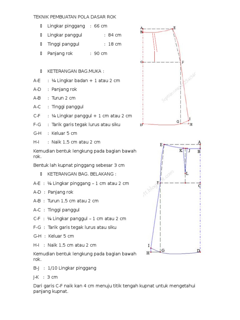 Teknik Pola Dasar Rok dan Kupnat | PDF