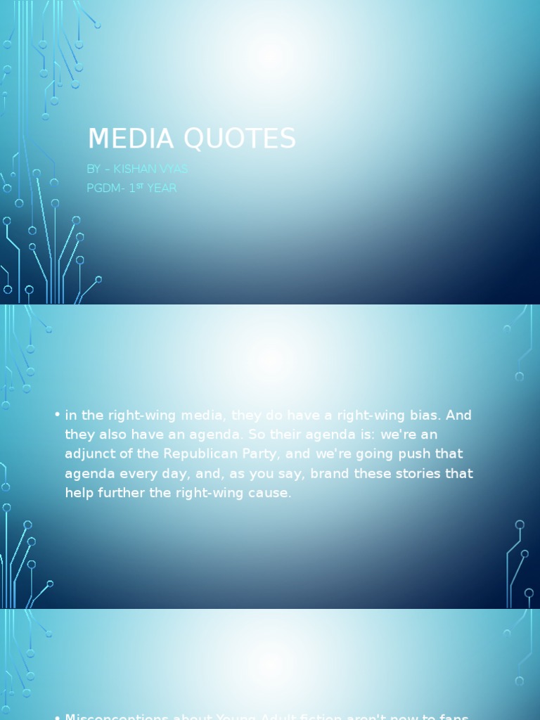 Media Quotes: by - Kishan Vyas Pgdm-1 Year | PDF