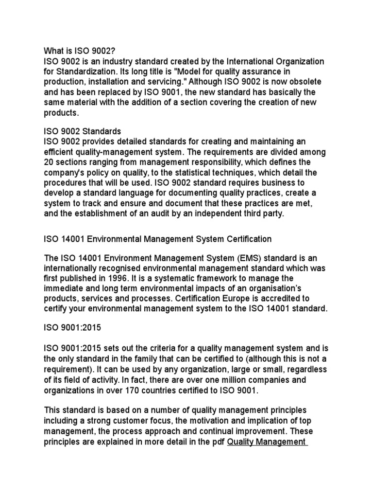 What Is ISO 9002 | PDF | Iso 9000 | Industries