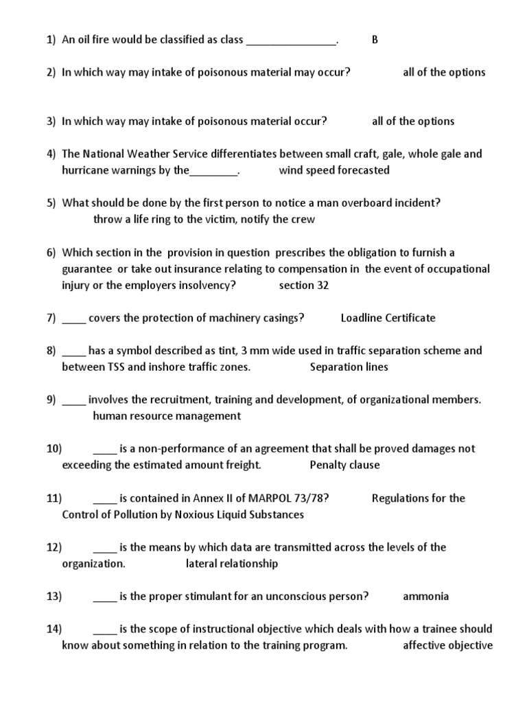 Maritime Exam Reviewer Guide | PDF | Ships | Transport