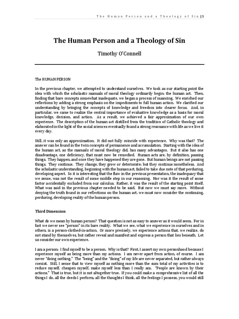 05 - The Human Person PDF | PDF | Free Will | Original Sin