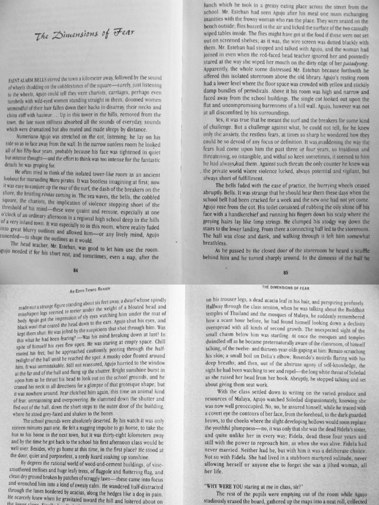 The Dimensions of Fear by Edith Tiempo | PDF