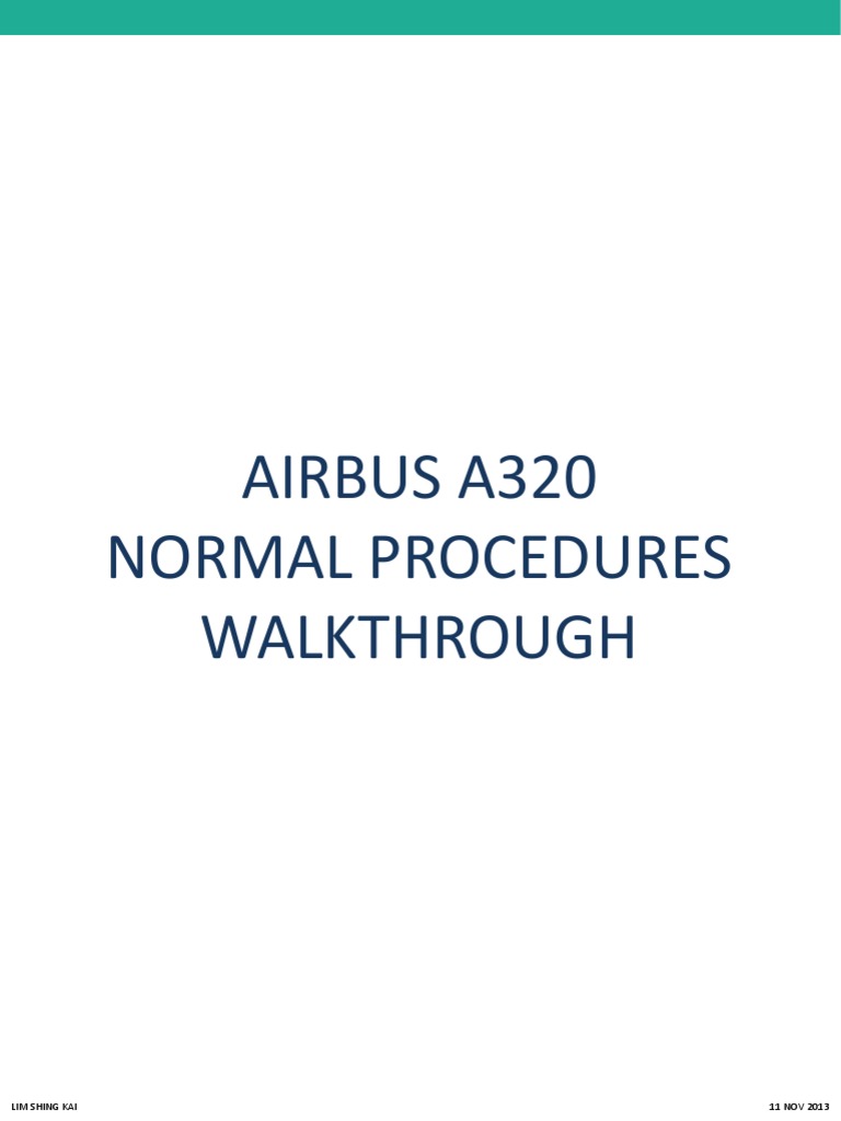 A320 Normal Procedures Scanflow | PDF | Flap (Aeronautics) | Cockpit