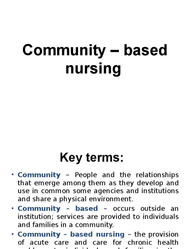 Community - Based Nursing | PDF | Nursing | Community