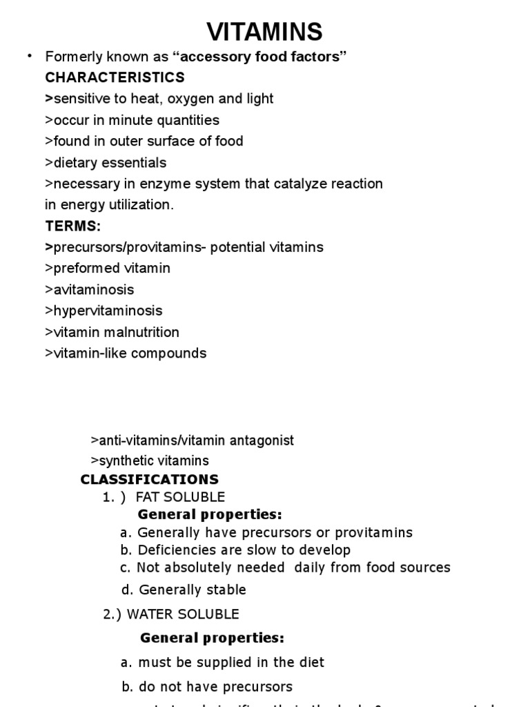 Nutrition - Vitamins Part 2 | PDF | Vitamin A | Vitamin