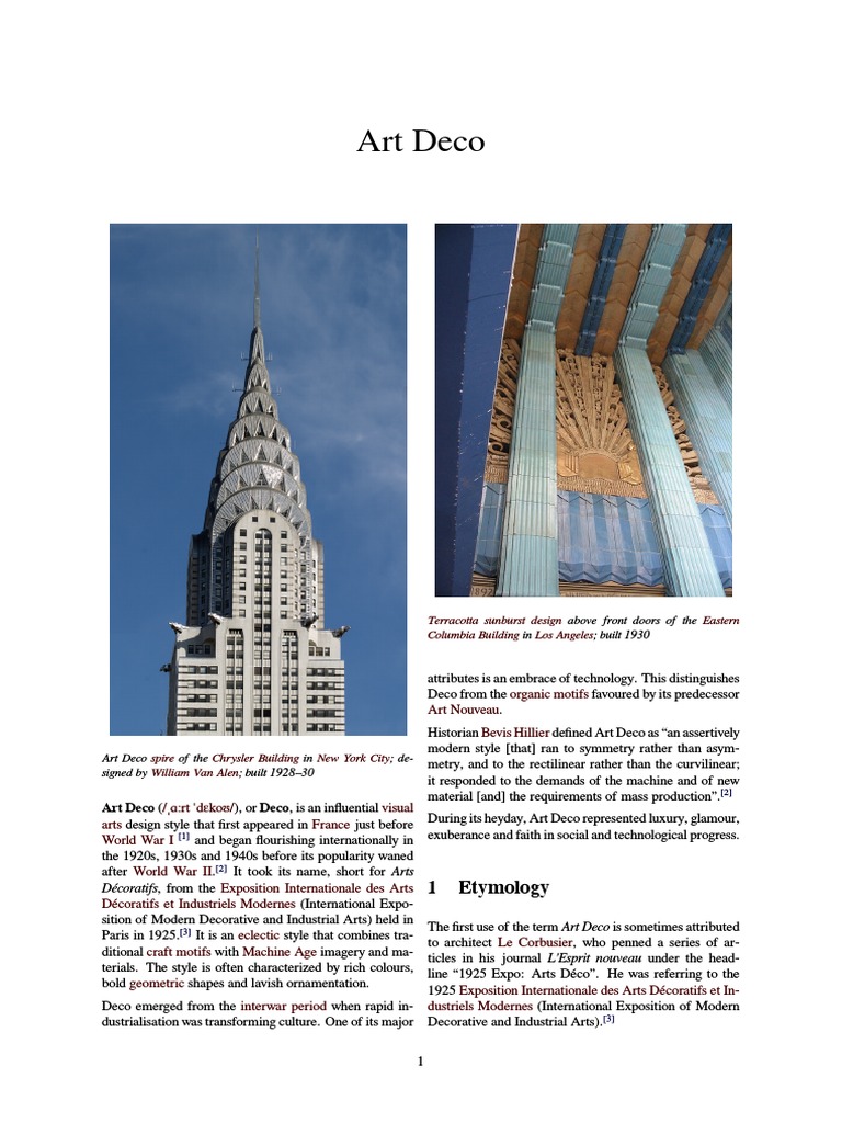 Art Deco | PDF | Cubism | Art Deco
