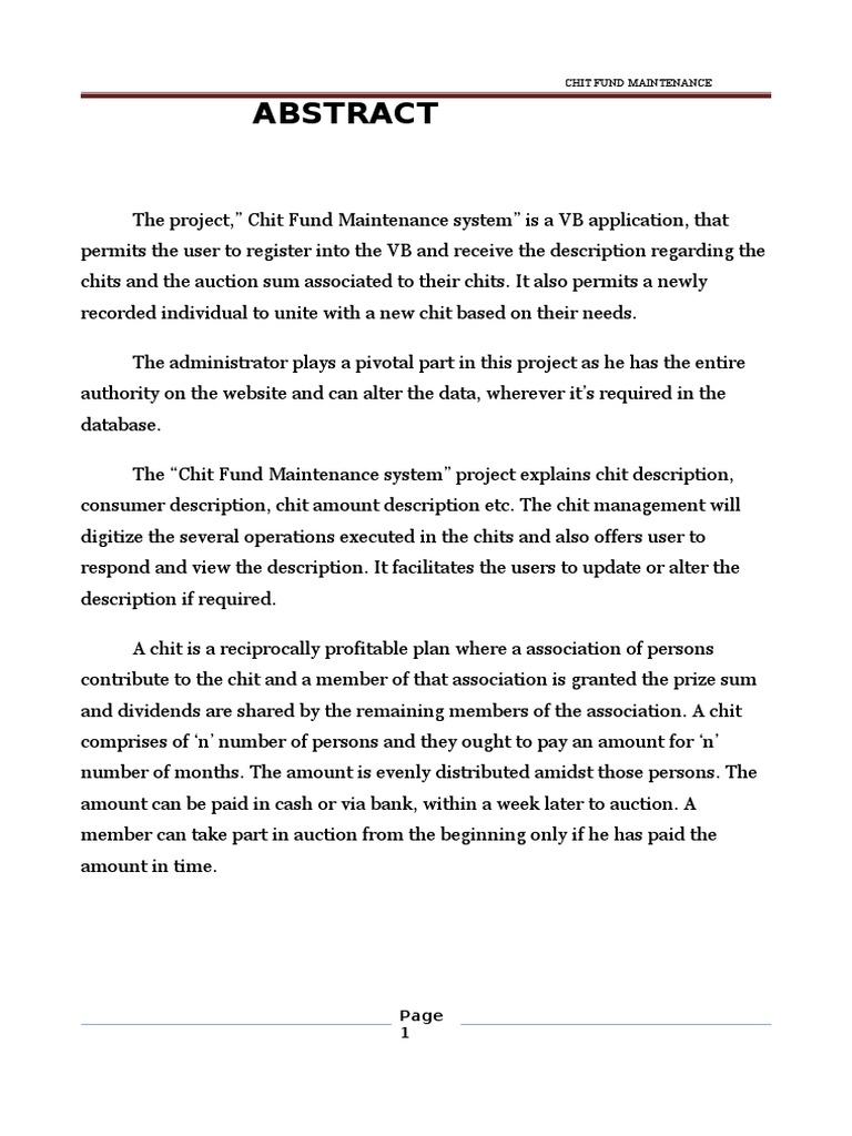Chit Fund Management System | PDF | Databases | Microsoft Access
