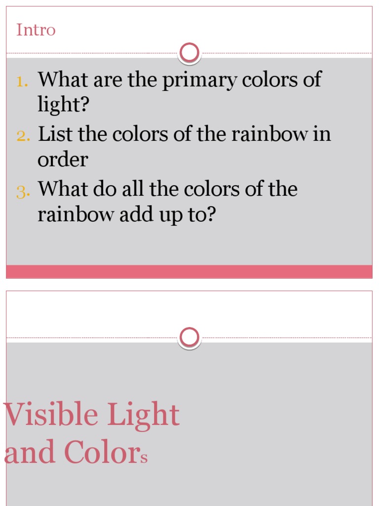 What Are The Primary Colors of Light? List The Colors of The Rainbow in ...
