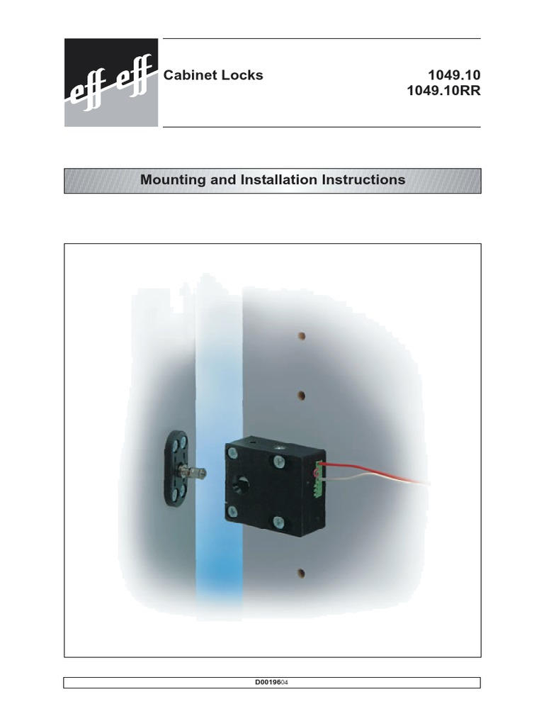 Cabinet Lock Installation Guide | PDF | Access Control | Screw