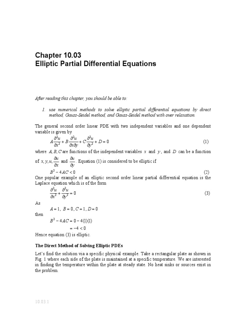 10 03 Elliptic PDE | Sine | Differential Calculus