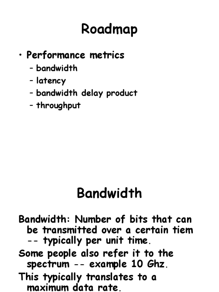 Roadmap: - Performance Metrics | Download Free PDF | Bandwidth (Computing) | Latency (Engineering)