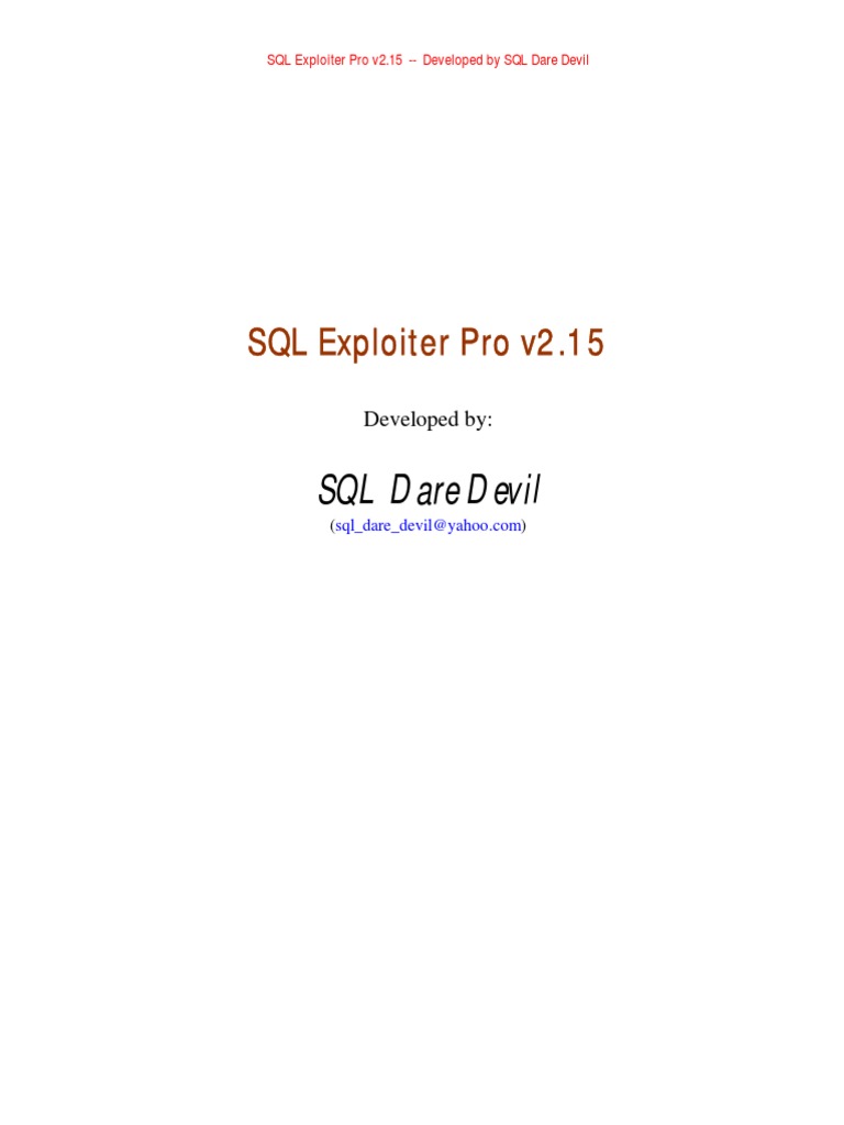 SQL Exploiter Pro v2.15 Manual | Download Free PDF | Sql | Information Retrieval