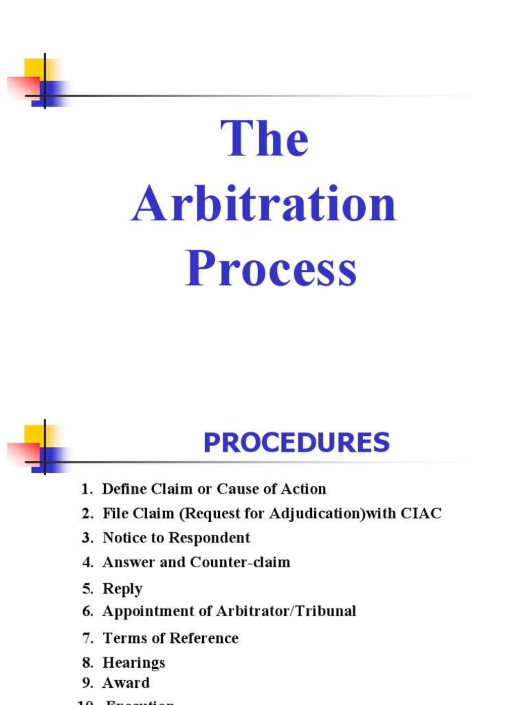 The Arbitration Process | PDF | Arbitration | Arbitral Tribunal