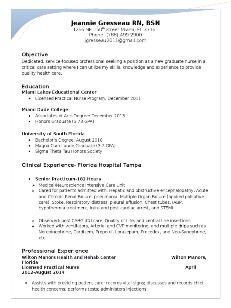 Jeannie Resume | PDF | Nursing | Patient