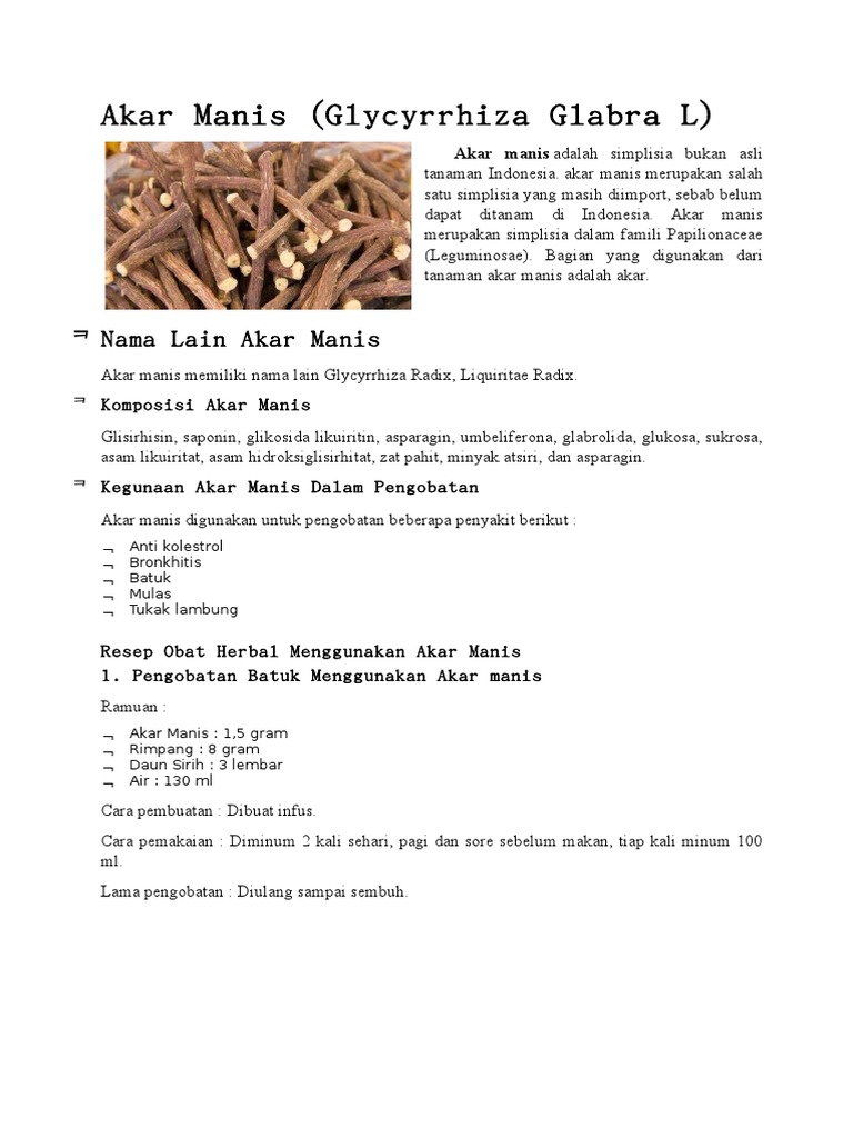 Farmakognosi Akar Manis | PDF