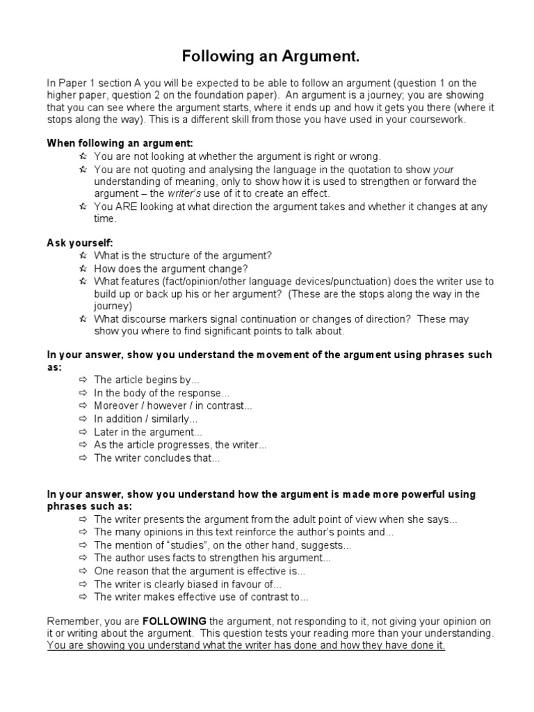 Analyzing Argument Structure and Flow | PDF