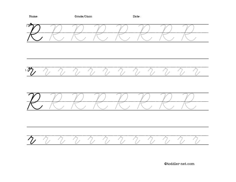 Cursive Tracing Letter-R | PDF