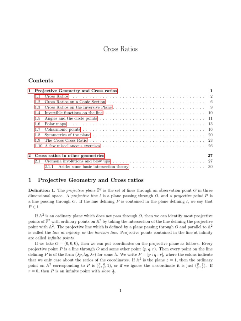 Geo Cross Ratio | PDF | Projective Geometry | Circle