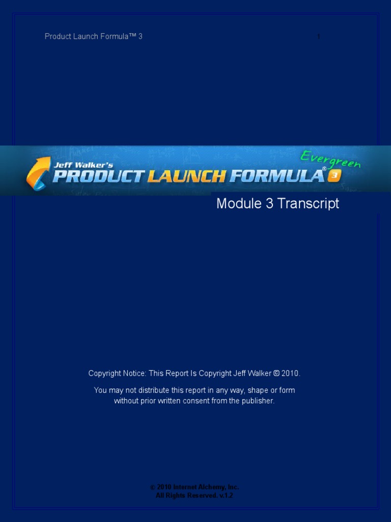 Product Launch Formula 3 Module 3 | PDF
