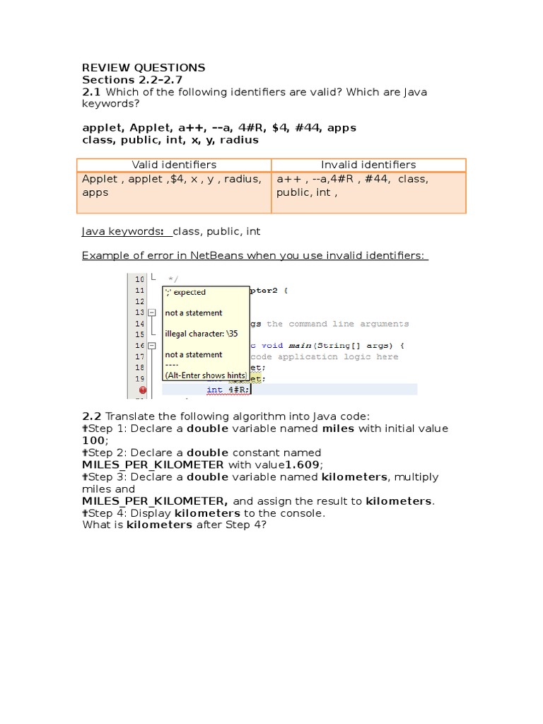 Chapter2-REVIEW QUESTIONS | PDF | Integer (Computer Science) | Theoretical Computer Science