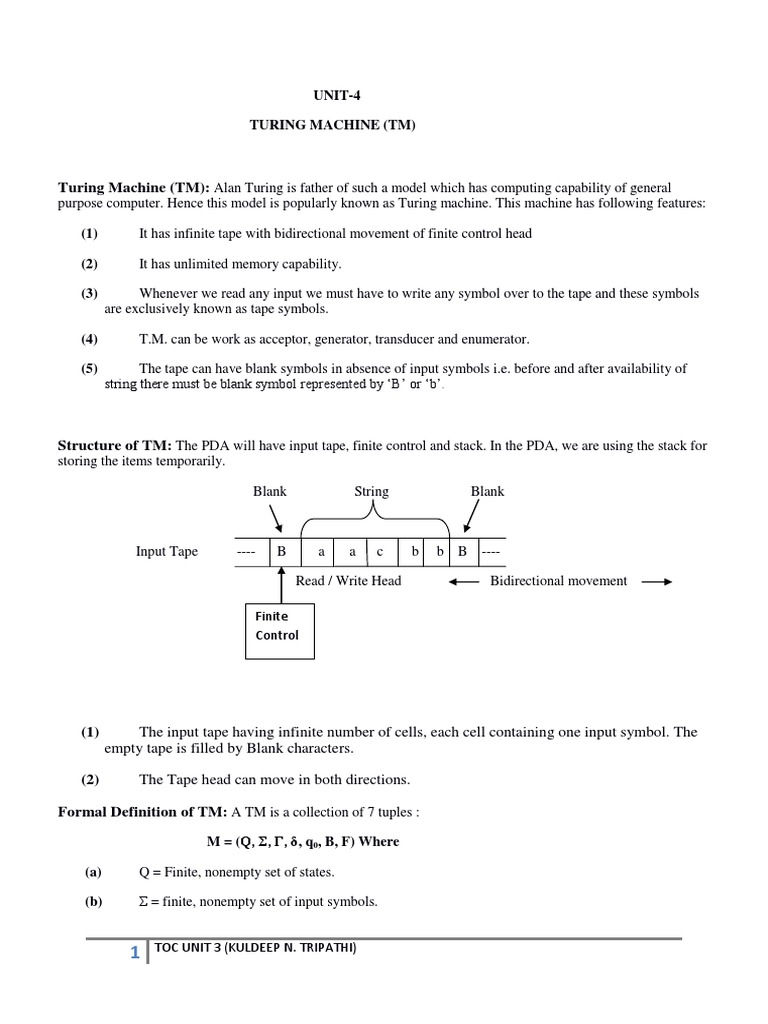 Unit-4 Toc | PDF | Computability Theory | Algorithms
