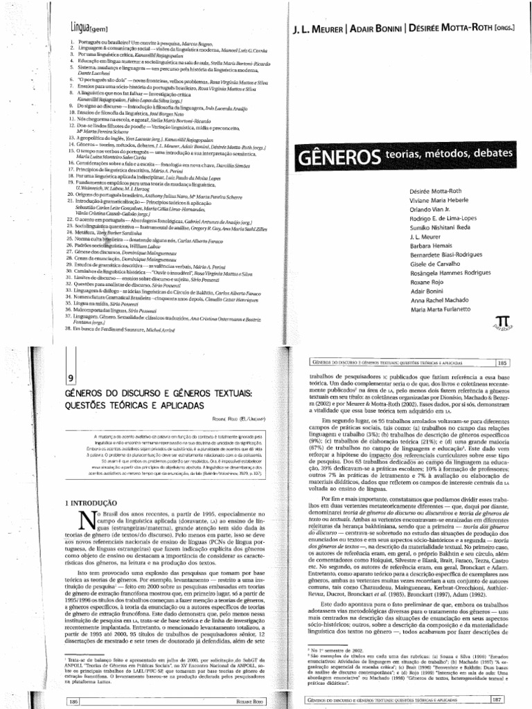 Roxane Rojo Gêneros Do Discurso e Gêneros Textuais | PDF