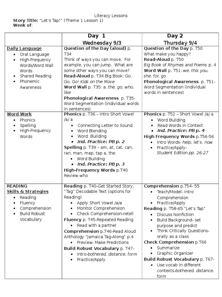 Lesson 1 - Let's Tap | PDF | Phonics | Reading Comprehension