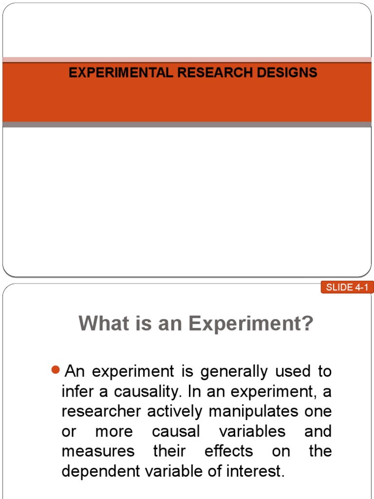 4-Experimental Research Design | PDF | Experiment | Dependent And ...