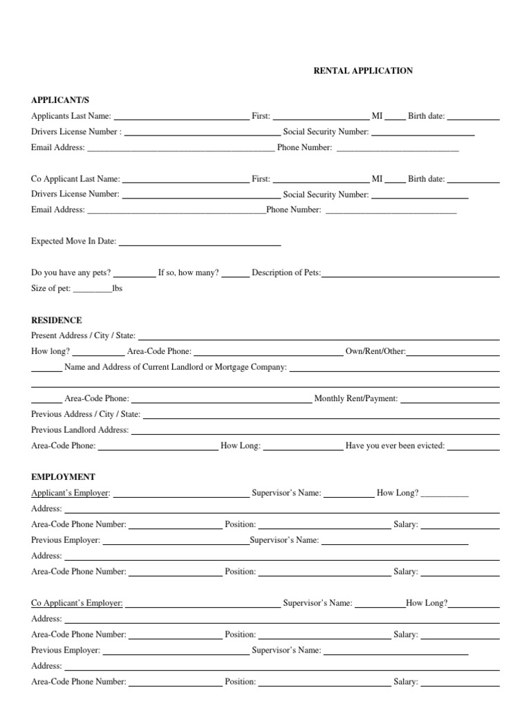 Michigan Rental Application Form | PDF | Lease | Renting