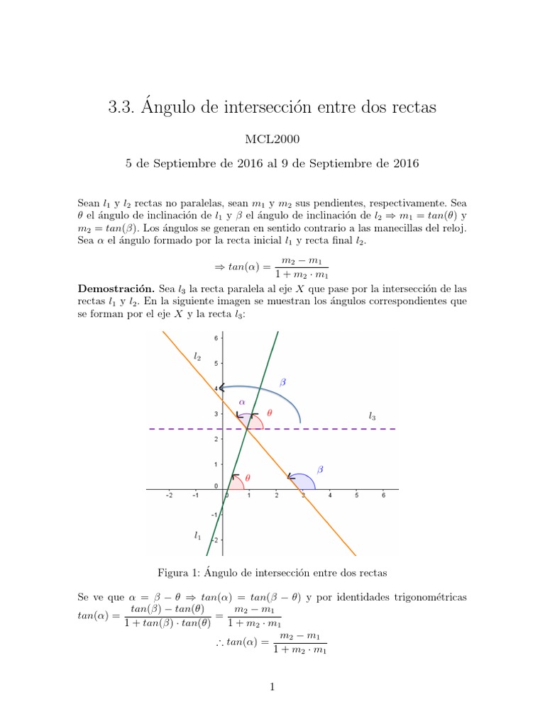 3 3 Angulo de Interseccion Entre Dos Rectas | PDF