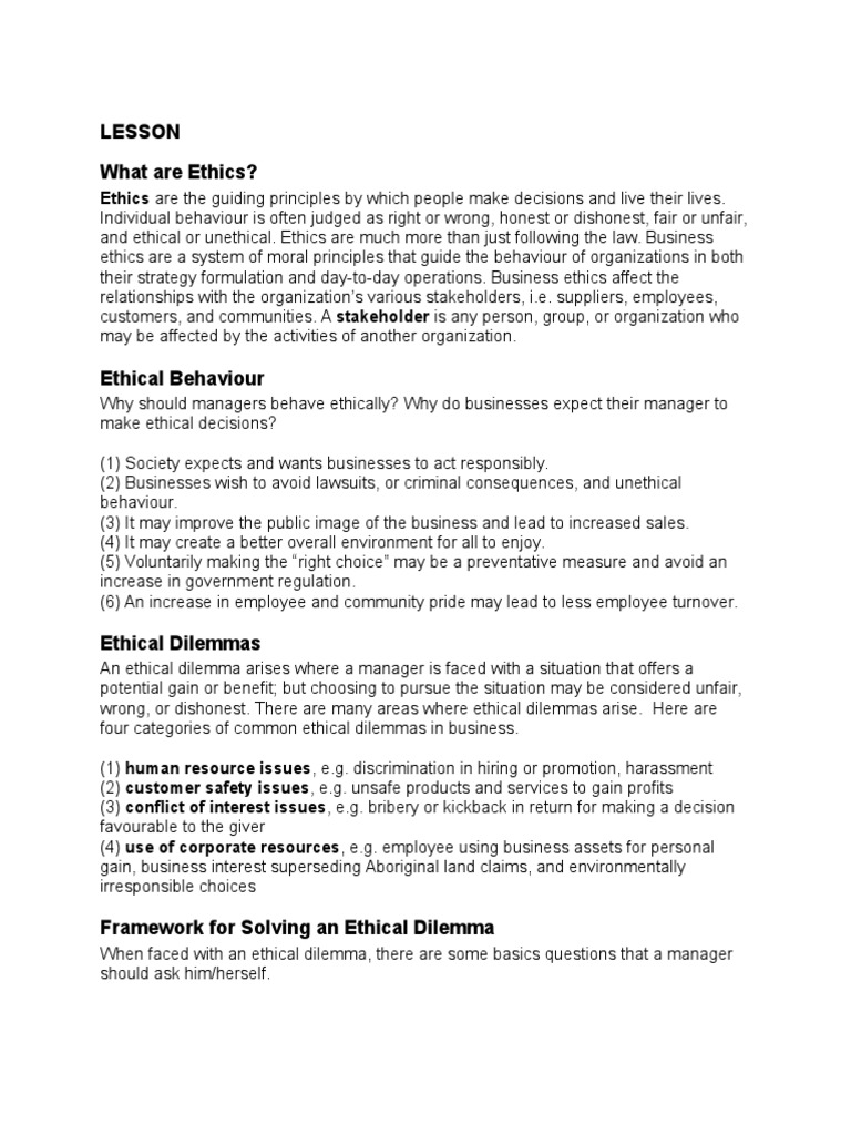What Are Ethics - 2 Case Studies | PDF