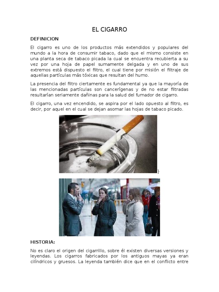 El Cigarro | PDF | Cigarrillo | Fumar tabaco