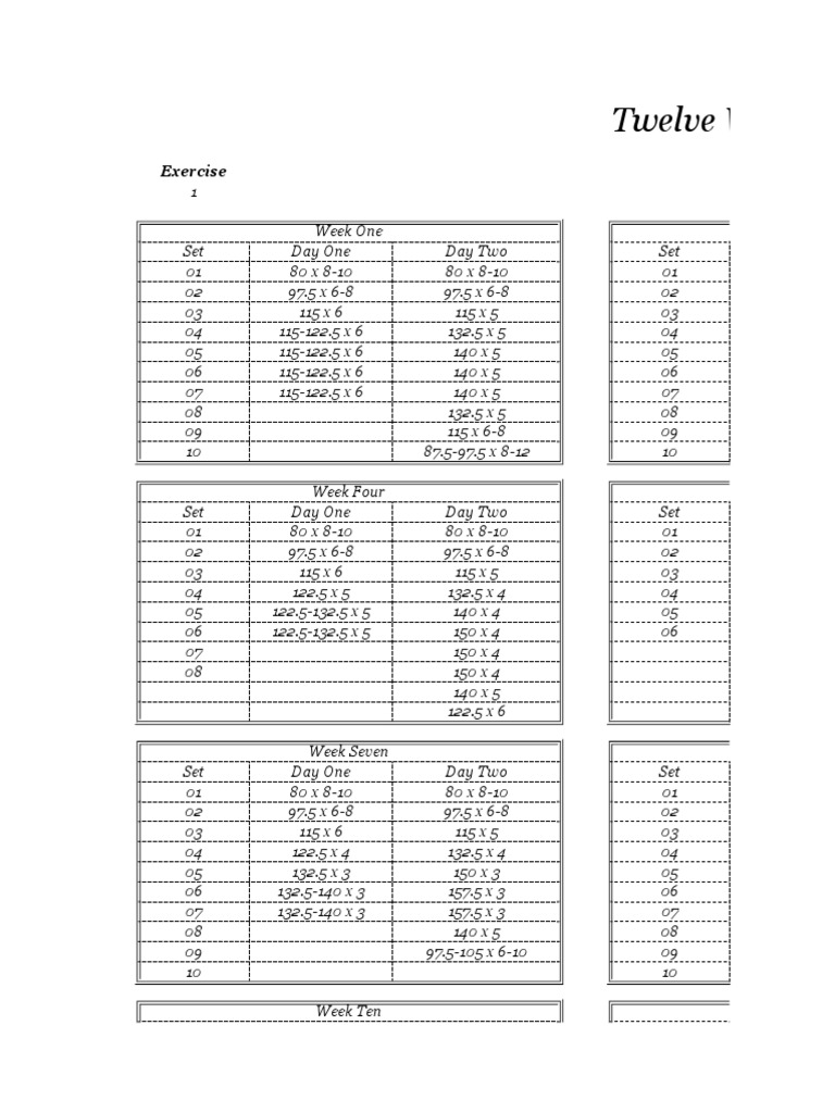 12-Week Strength Training Program | PDF | Cooking, Food & Wine