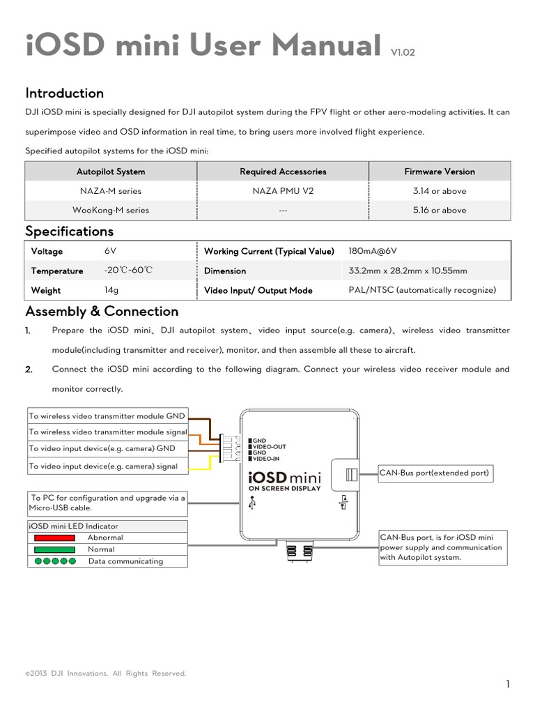 IOSD Mini User Manual v1.02 en | PDF | Video | Usb