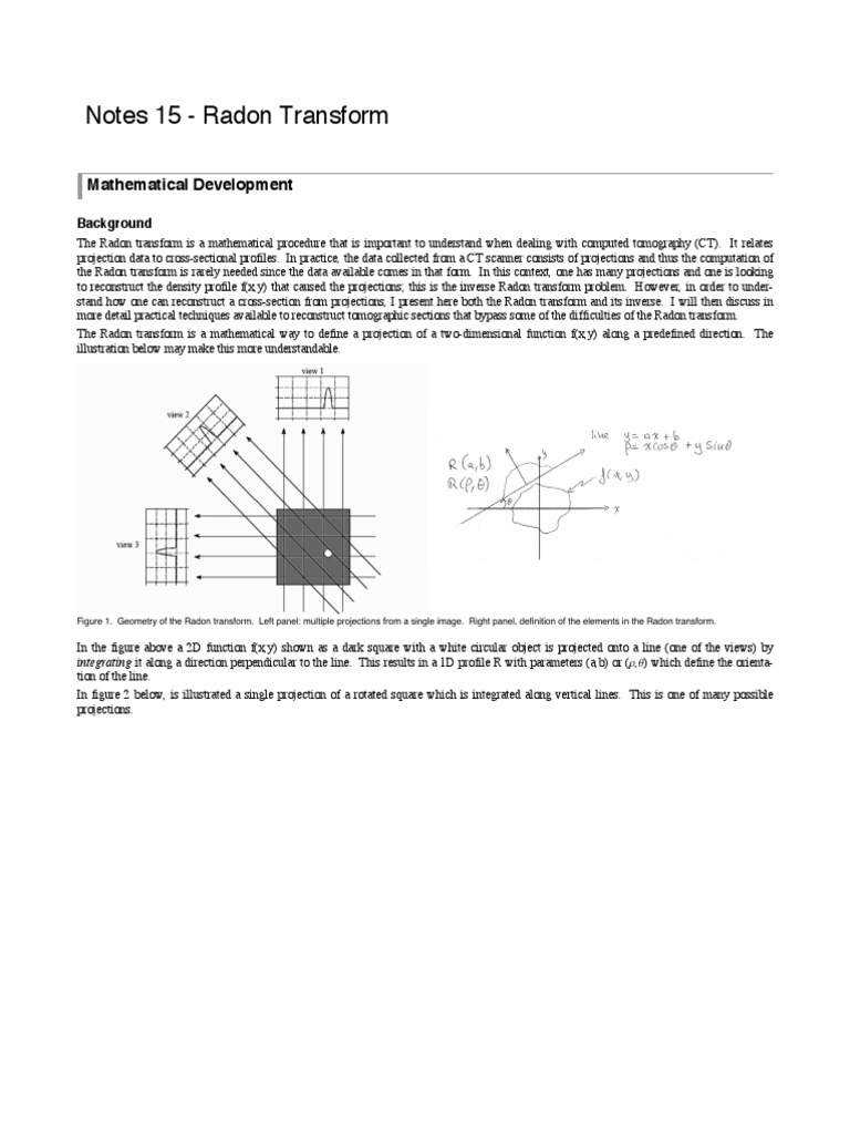 Radon Transform | PDF | Tomography | Ct Scan