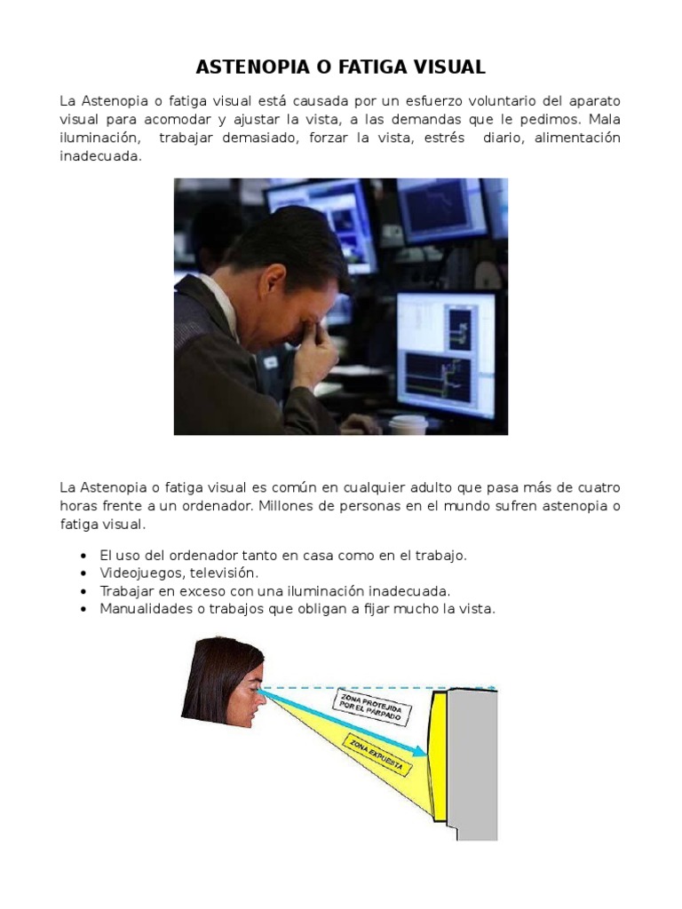 Astenopia o Fatiga Visual | PDF | Ojo humano | Oftalmología