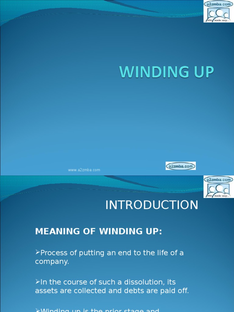 Winding Up | PDF | Liquidation | Business Law