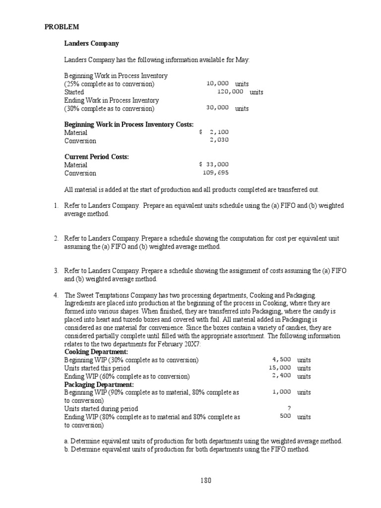 Process Costing Problems | PDF